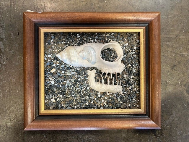 Handmade Art Alien Skull Made Of Shells And Rocks | Decatur Estate ...