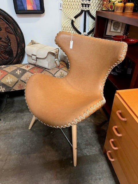 Cyclone Chair Whipstitch Leather MCM Style Chair | Decatur Estate ...