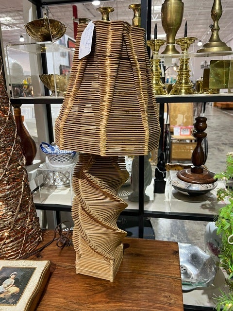 Folk Tramp Art Popsicle Stick Table Lamp | Decatur Estate Vintage Market